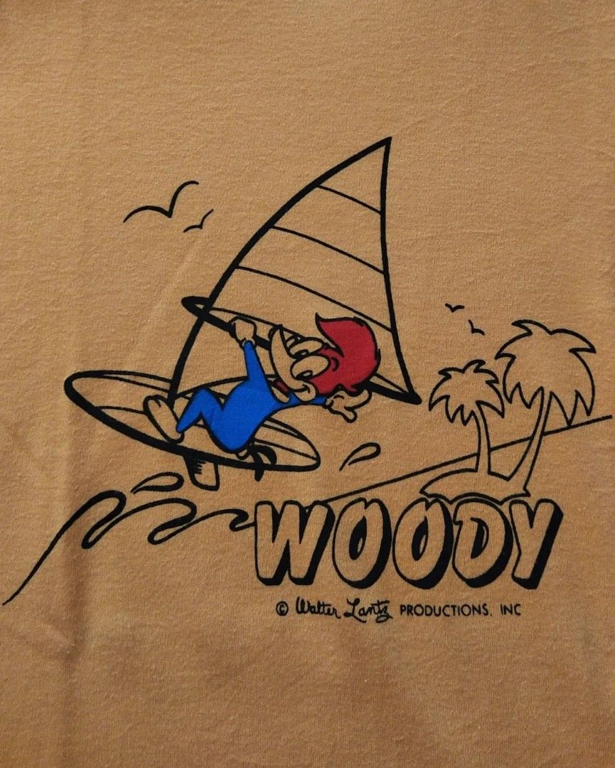 Vintage Woody Woodpecker Yellow Official Cartoon Tee Kaos Tshirt ...