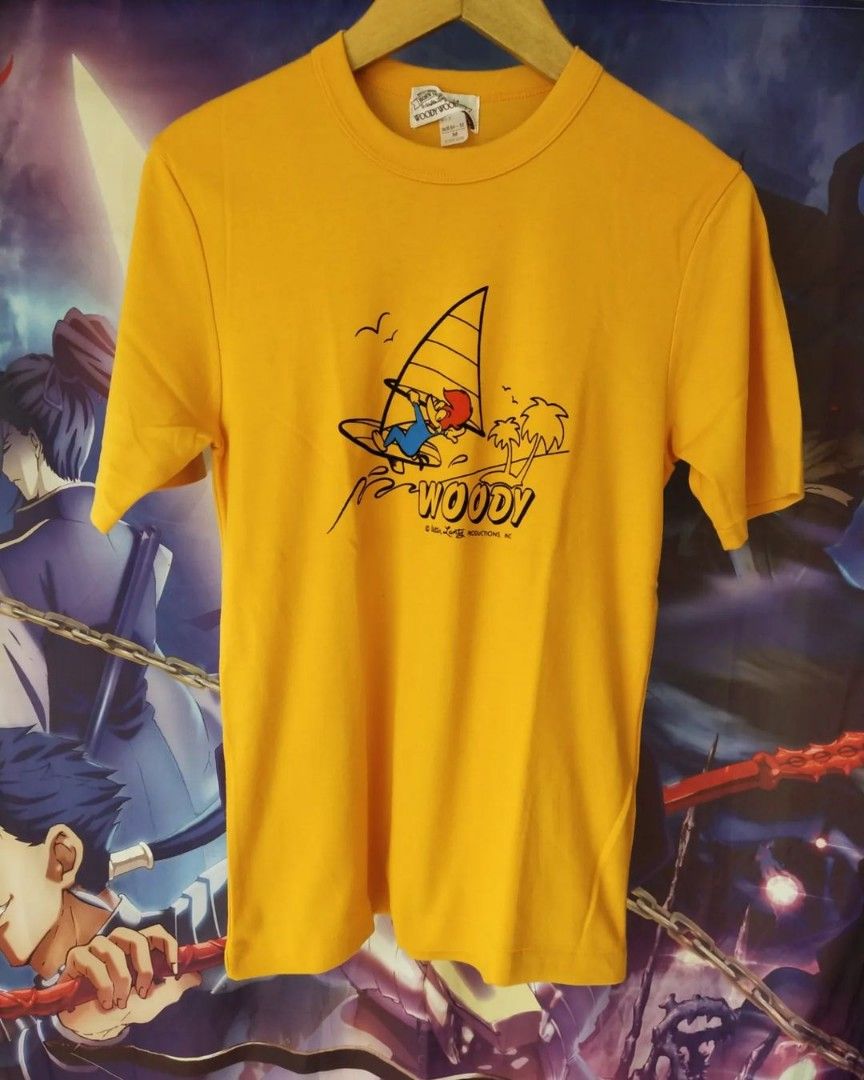 Vintage Woody Woodpecker Yellow Official Cartoon Tee Kaos Tshirt ...