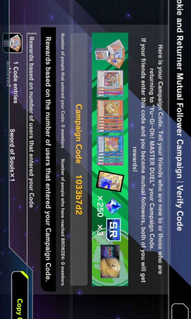 Yu-Gi-Oh! Master Duel Mutual Follower Campaign Code, Video Gaming, Gaming Accessories, In-Game ...