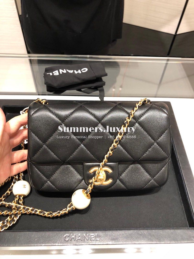 24S Chanel Double Pearl Crush Mini Flap Bag, Luxury, Bags & Wallets on ...