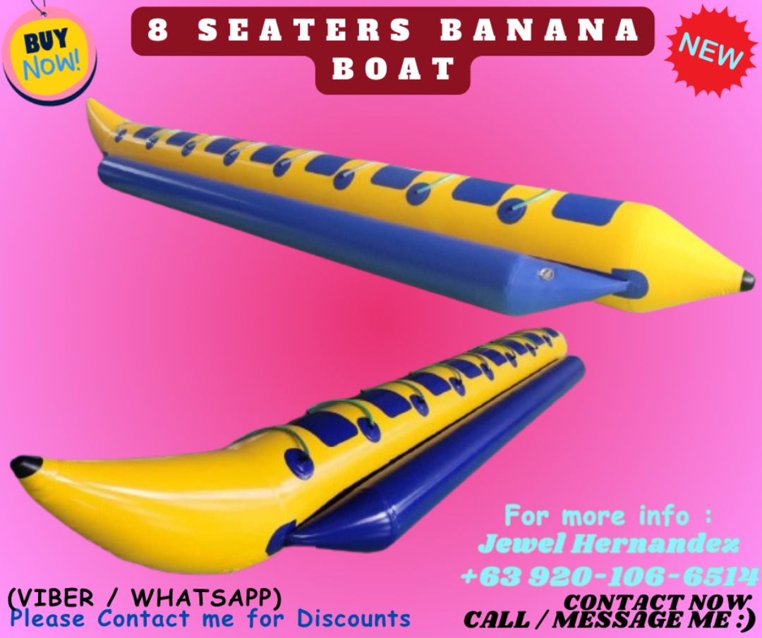 8 SEATERS INFLATABLE BANANA BOAT WATER SPORTS - EXCITING WATER ACTIVITY ...