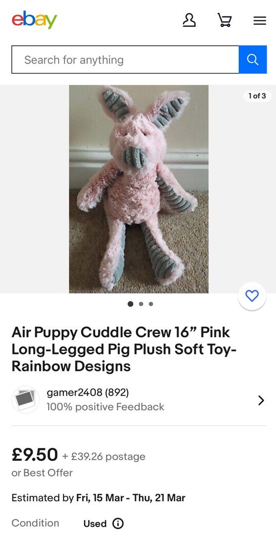 Air Puppy Cuddle Crew - Long Legged Pig Plush / Stuffed Animal, Hobbies ...