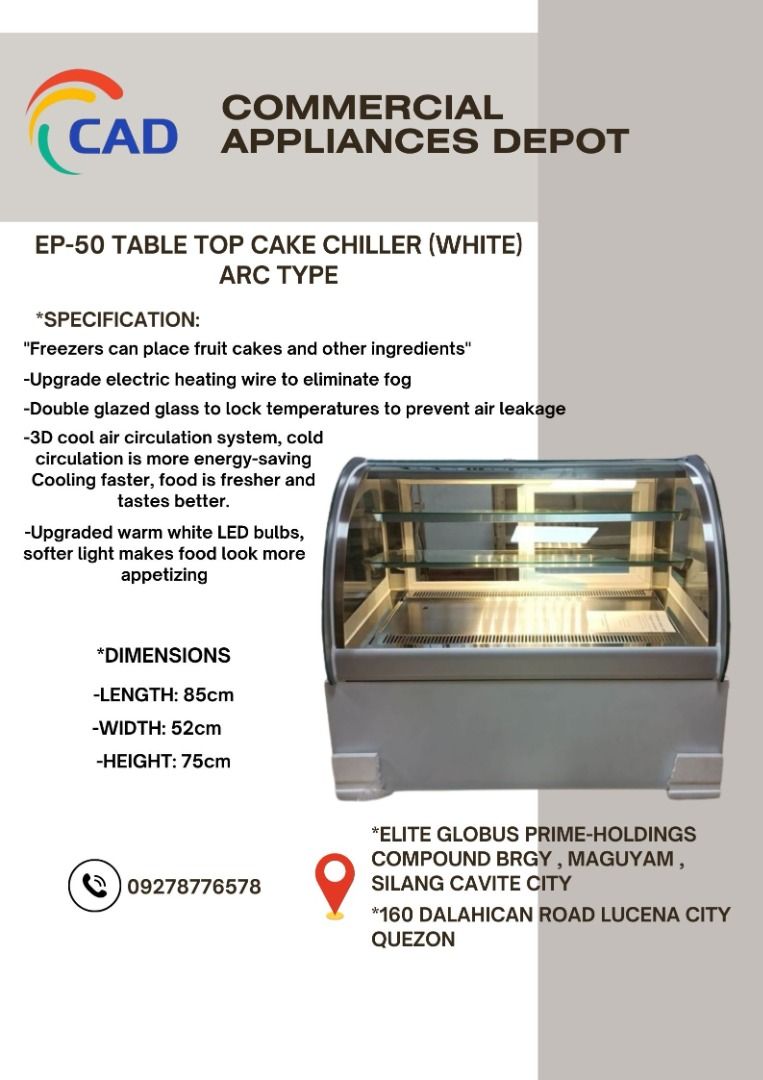 *CAKE DISPLAY CHILLER- TABLE TOP, Commercial & Industrial, Industrial ...