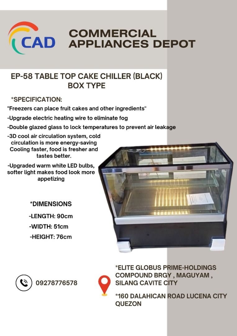 *CAKE DISPLAY CHILLER- TABLE TOP, Commercial & Industrial, Industrial ...