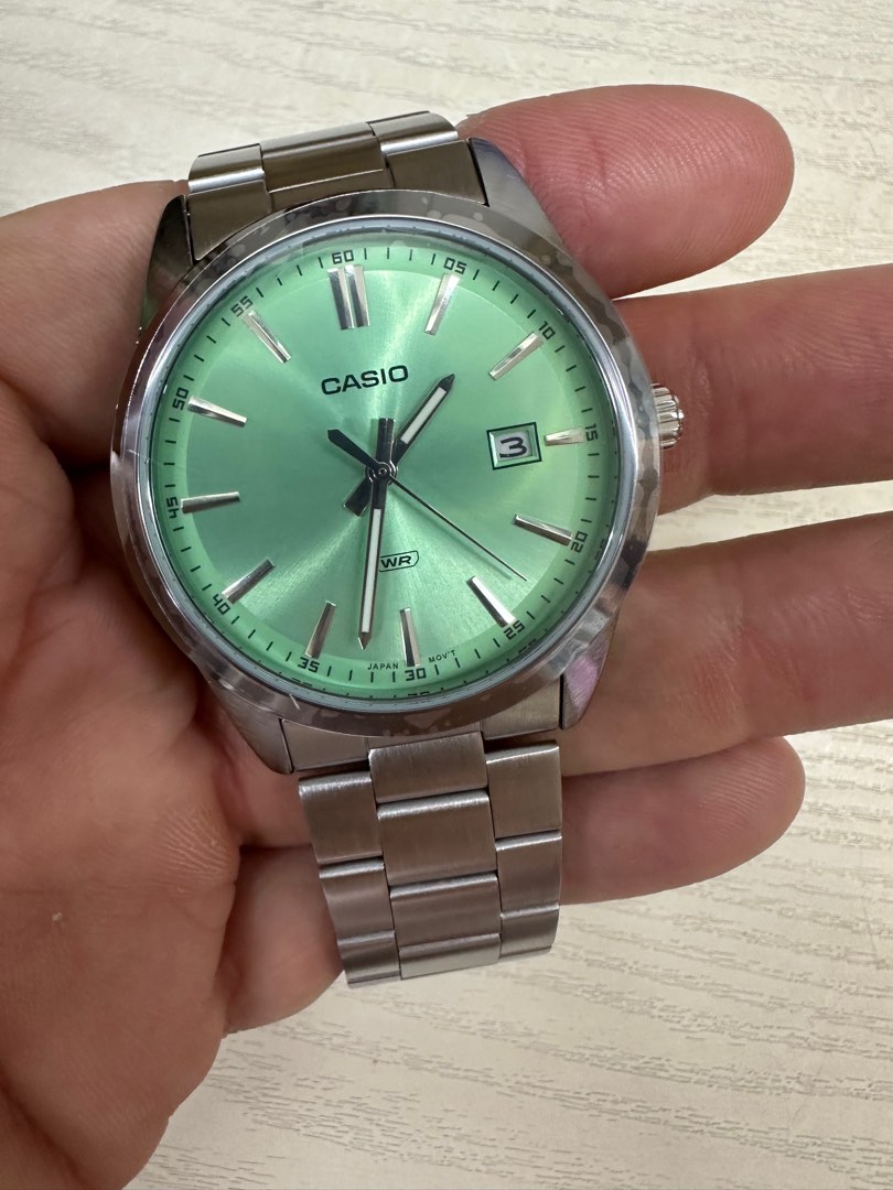 Casio Mint Green MTPVD03D-3A2, Men's Fashion, Watches & Accessories ...