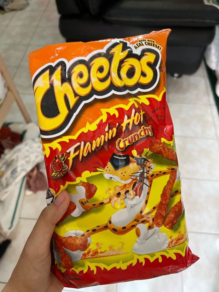 Cheetos Flamin Hot Crunchy Makanan And Minuman Snek Di Carousell