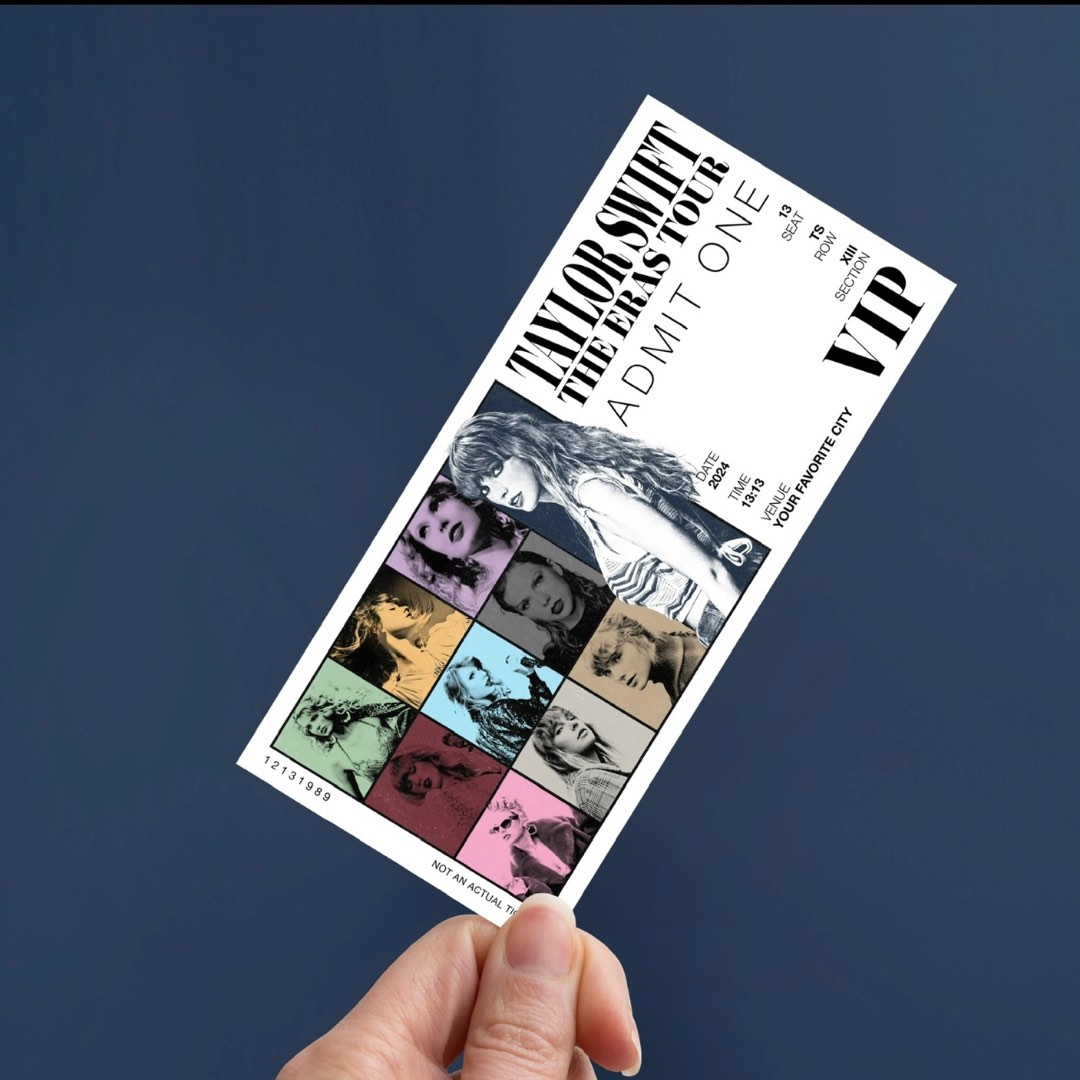 Custom Faux Taylor Swift The Eras Tour Commemorative VIP Ticket ...