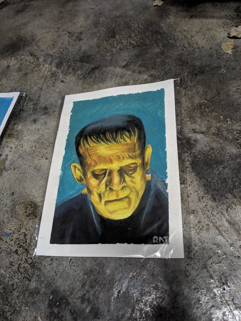Frankenstein Original Watercolour on Paper A5, Hobbies & Toys ...