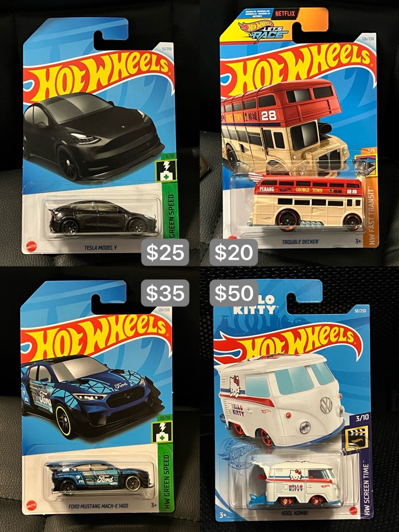 Hotwheels Tesla Model Y / Trouble Decker / Treasure Hunt Ford Mustang ...