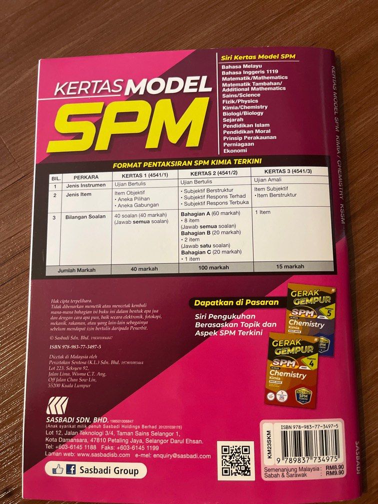 Kertas Model SPM chemistry, Hobbies & Toys, Books & Magazines, Assessment Books on Carousell