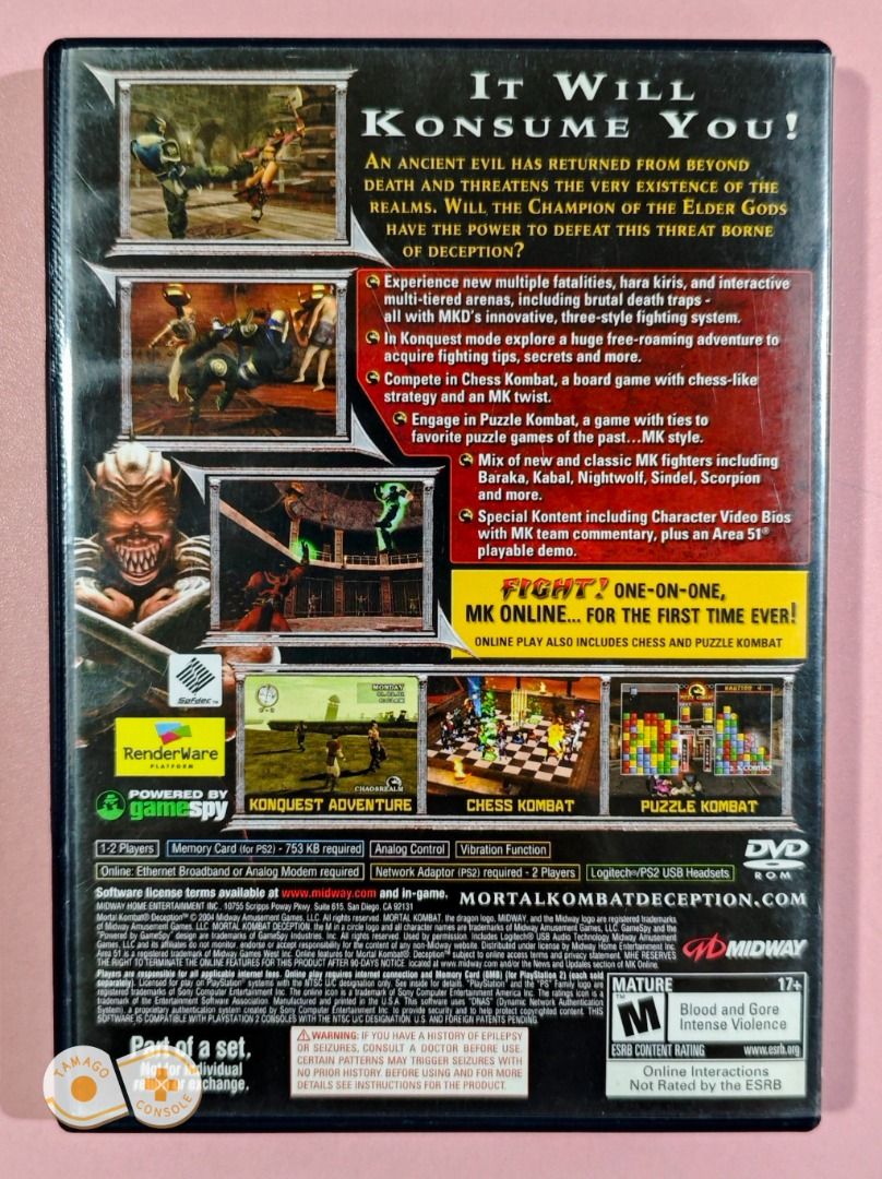 Mortal Kombat Deception - [PS2 Game] [NTSC - ENGLISH Language], Video ...