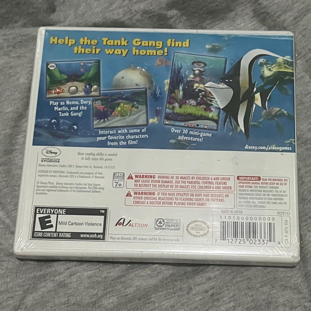 Nintendo 3DS Finding Nemo Escape to the Big Blue GAME CARTILAGE, Video ...