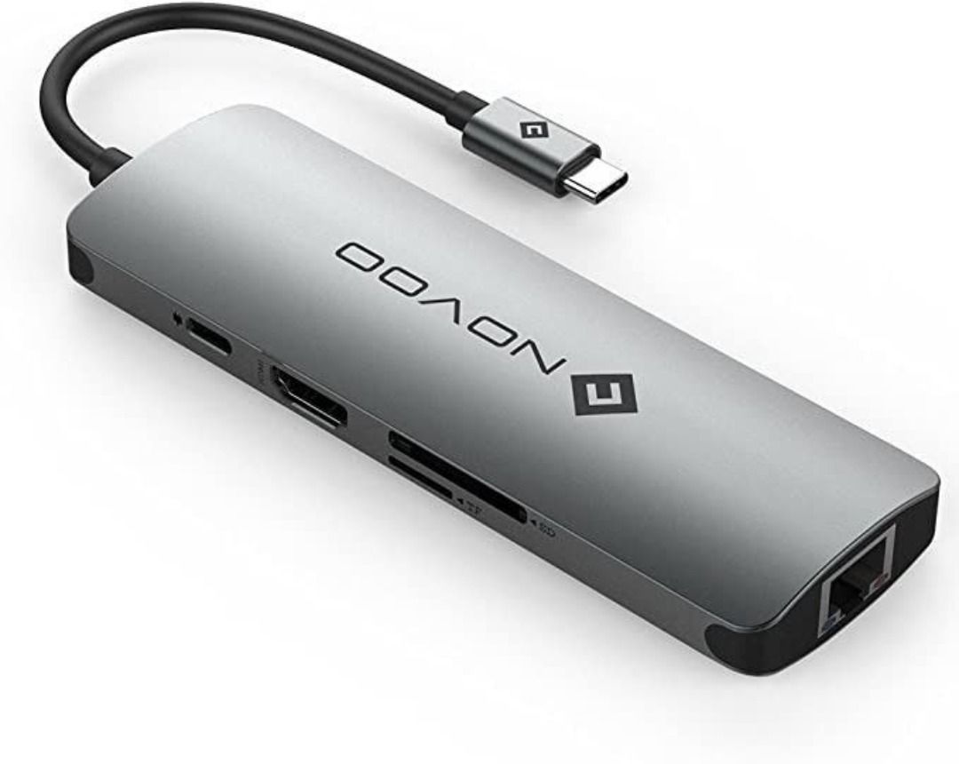 NOVOO USB C Adapter Hub (8 in 1) HDMI 4K, Ethernet Port 1000 Mbps ...