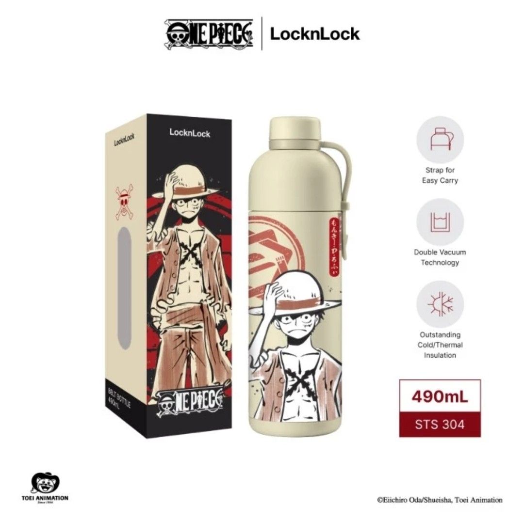 Official LocknLock Belt Tumbler One Piece Monkey D Luffy 490ml, Kitchen & Appliances di Carousell