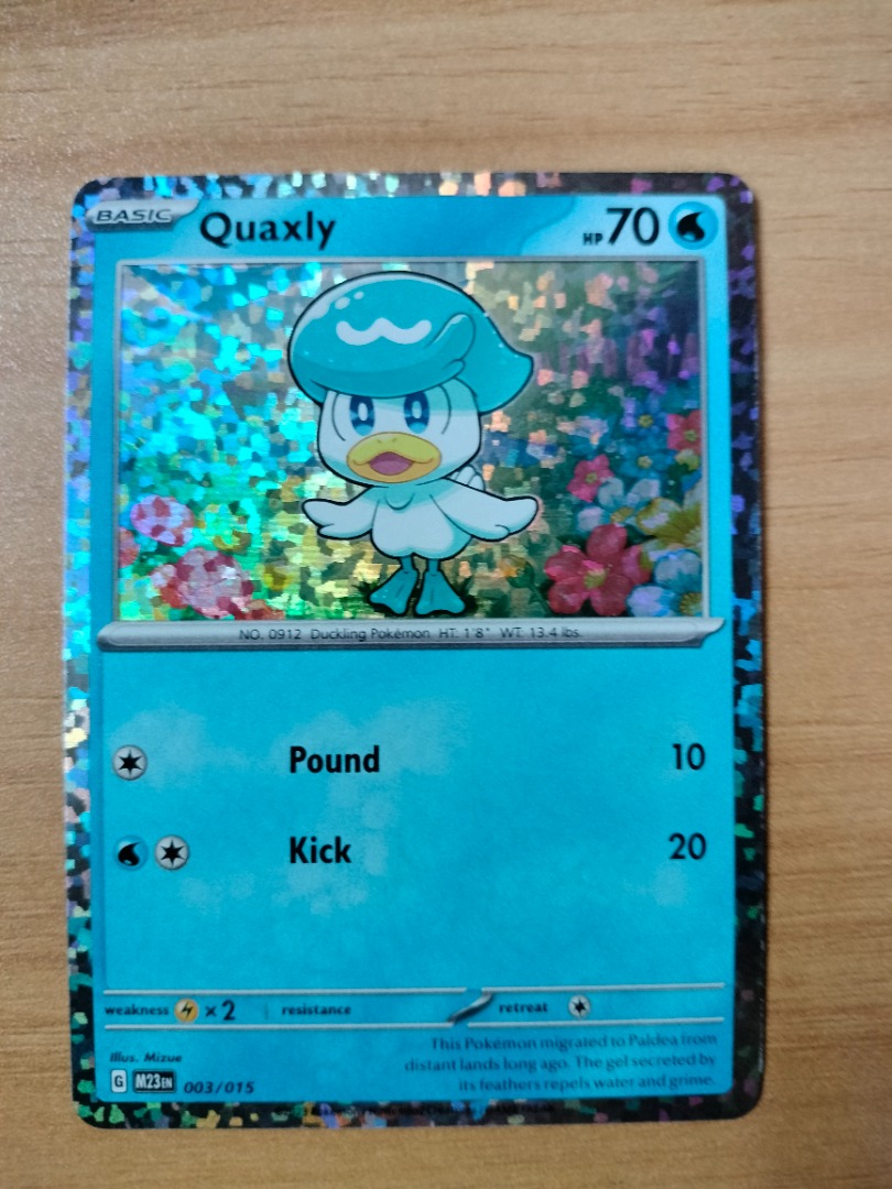 Pokemon Card Quaxly 003/015, Hobbies & Toys, Toys & Games on Carousell