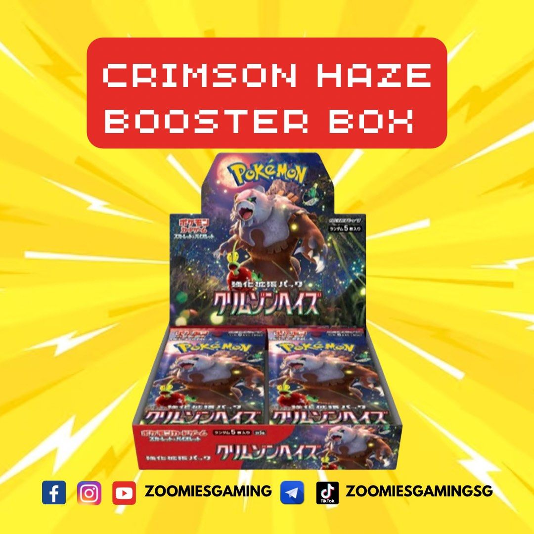 [Ready stock]Pokemon TCG Crimson Haze Booster Box Case, Hobbies & Toys ...