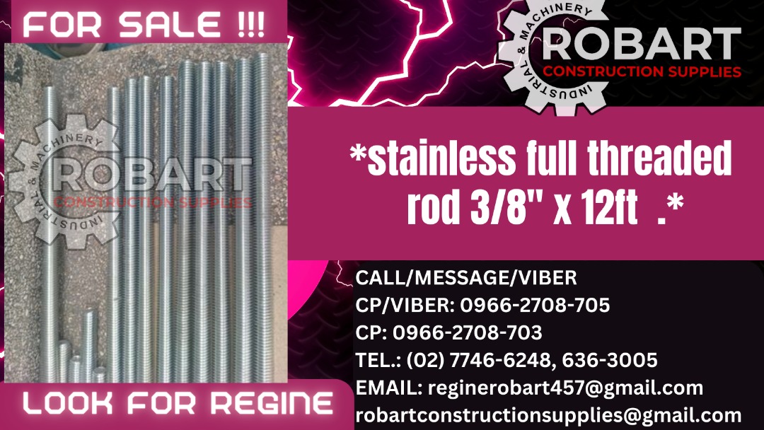 *stainless full threaded rod 3/8'' x 12ft .*, Commercial & Industrial ...
