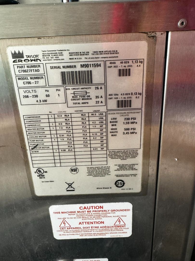 Taylor Ice Cream Machine C706-27, Food & Drinks, Beverages on Carousell