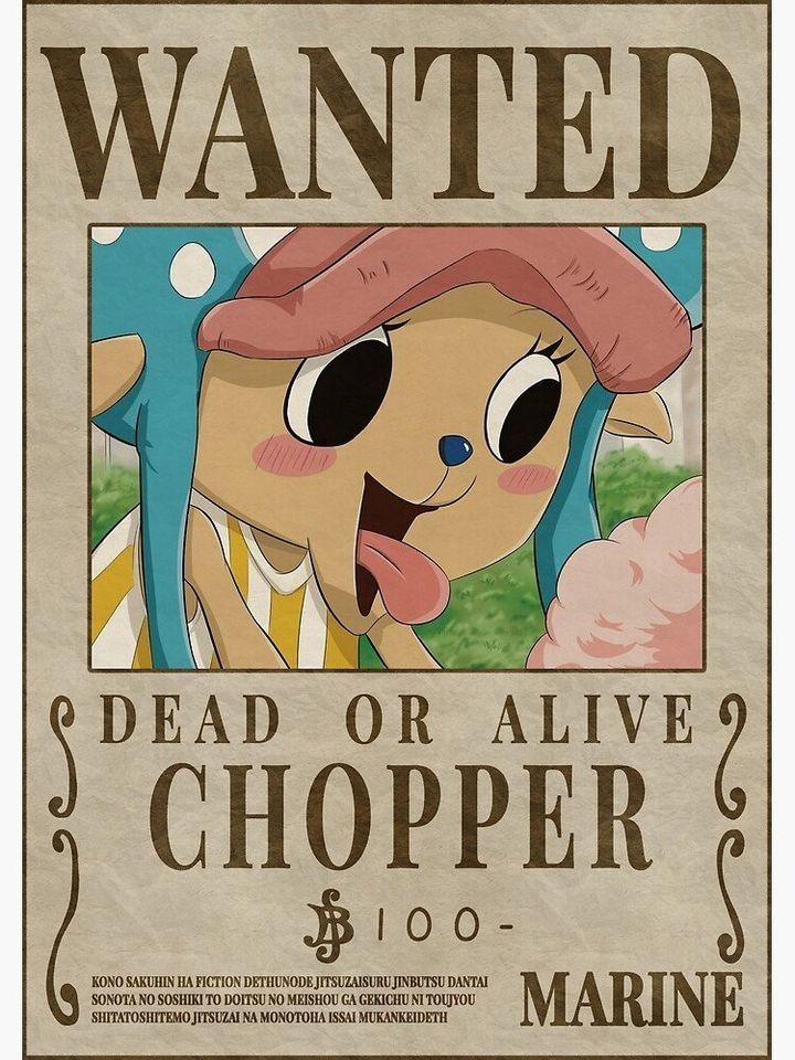 TONY TONY CHOPPER ORIGINAL WANTED POSTER FROM ONE PIECE STORE IN ...