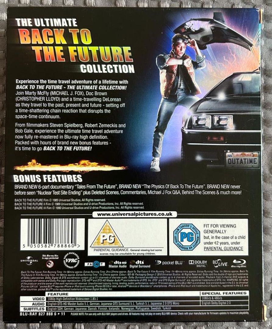 Ultimate Back to the Future Trilogy Box set Blu Ray discs, Hobbies ...