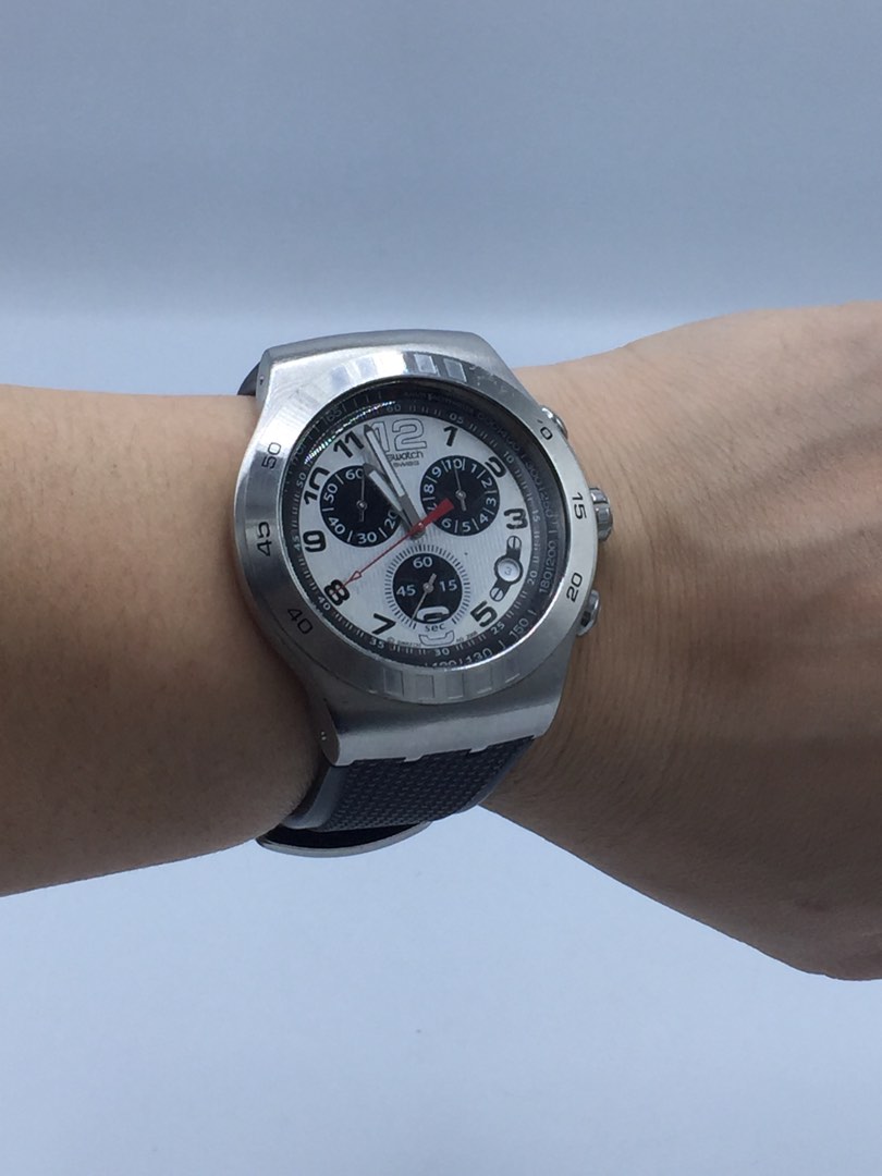 Vintage Swatch Irony V8 Panda Face Sports Chronograph Watch, Men's ...