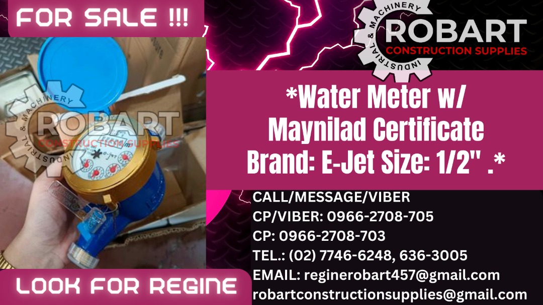 *Water Meter w/ Maynilad Certificate Brand: E-Jet Size: 1/2 ...