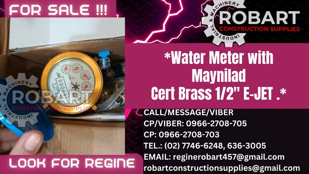 *Water Meter with Maynilad Cert Brass 1/2" E-JET .*, Commercial ...