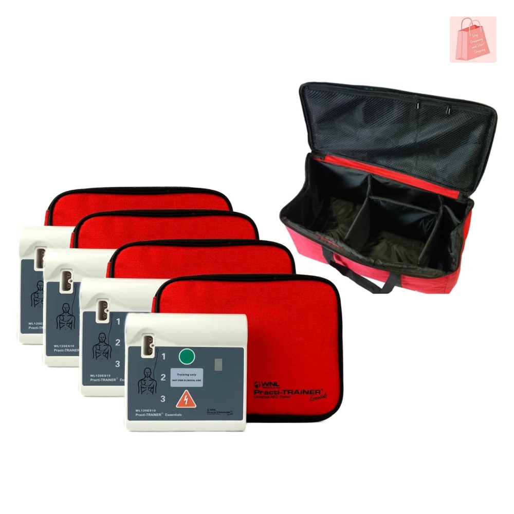 WNL Products WL120ES10, 4 AED Defibrillators and Carry Bag - Practi ...