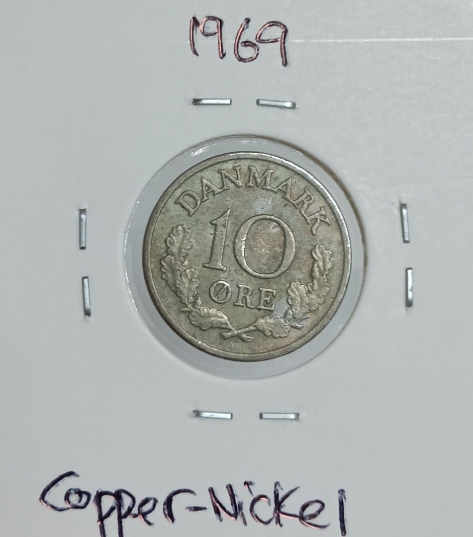 10 Ore Denmark Coin 1969 (GVF) #480, Hobbies & Toys, Collectibles ...