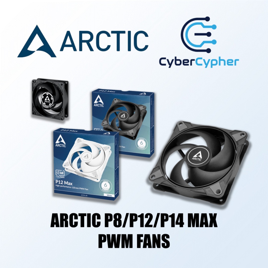 ARCTIC P8 Max/P12 Max/P14 Max (Black/White) High-Performance PWM Fan, Computers & Tech, Parts ...