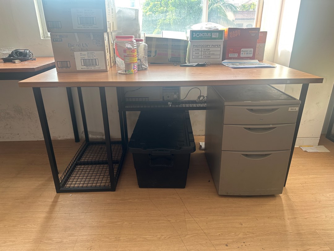 Computer study table with space for cpu / wires, Furniture & Home ...