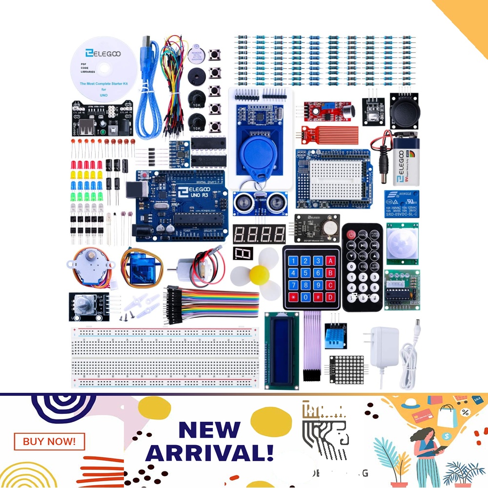 ELEGOO UNO R3 Project Most Complete Starter Kit w/Tutorial Compatible ...