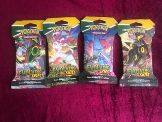 Pokemon English Evolving Skies sleeved booster packs artwork set ...