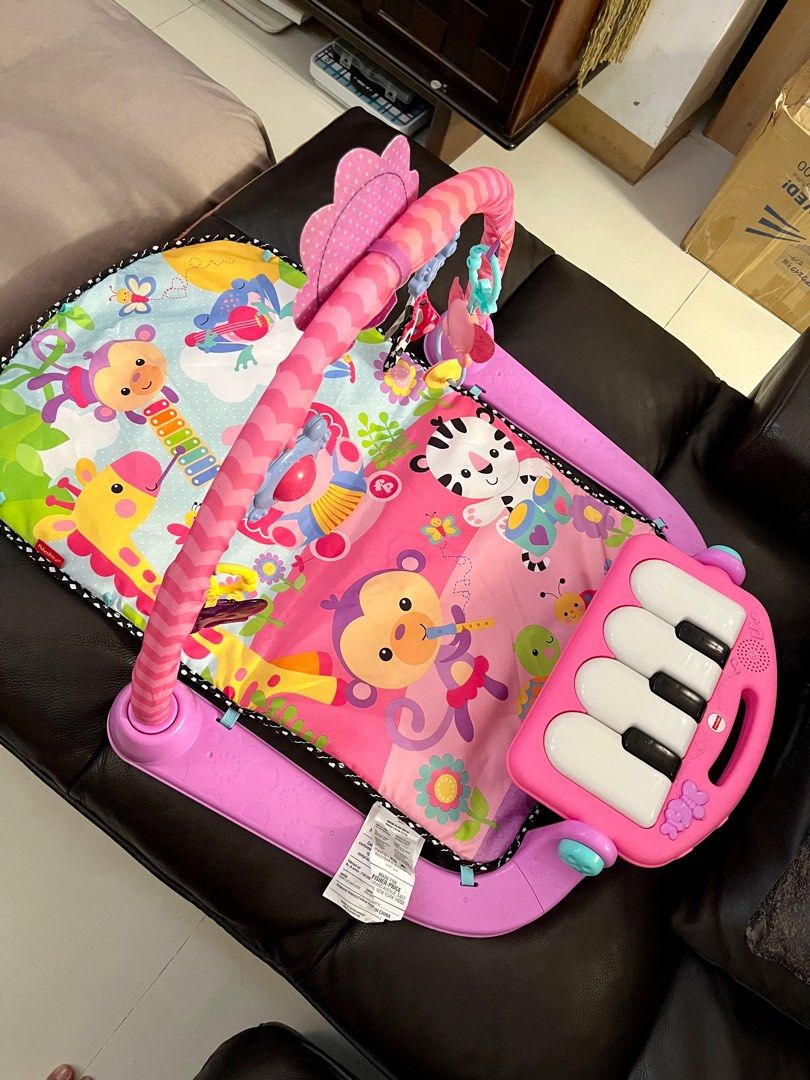 FISHER PRICE Deluxe Kick & Play Piano Gym Activity Mat W/4 attachments ...
