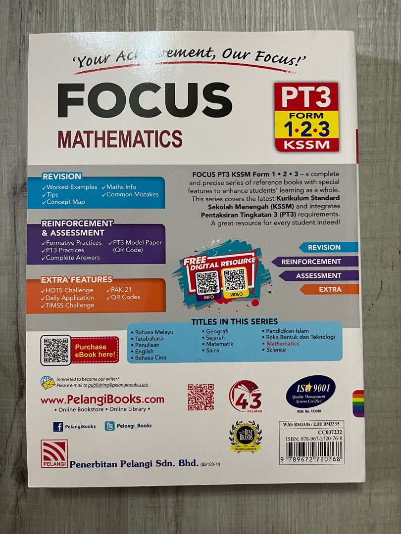 FOCUS MATHEMATICS (Form 1,2,3), Hobbies & Toys, Books & Magazines ...
