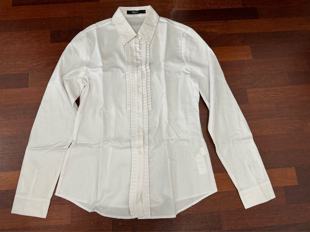 G2000 White Formal Long sleeve Shirt, Women's Fashion, Tops ...
