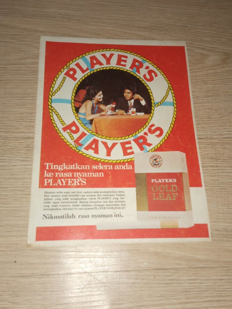 Iklan Cetak Jadul Rokok Players, Antik, Pajangan di Carousell