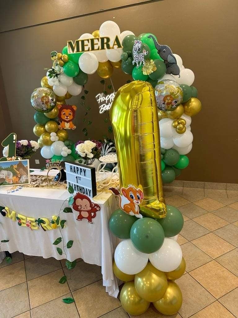 Jungle theme birthday setup, jungle theme celebrations, 1st birthday ...