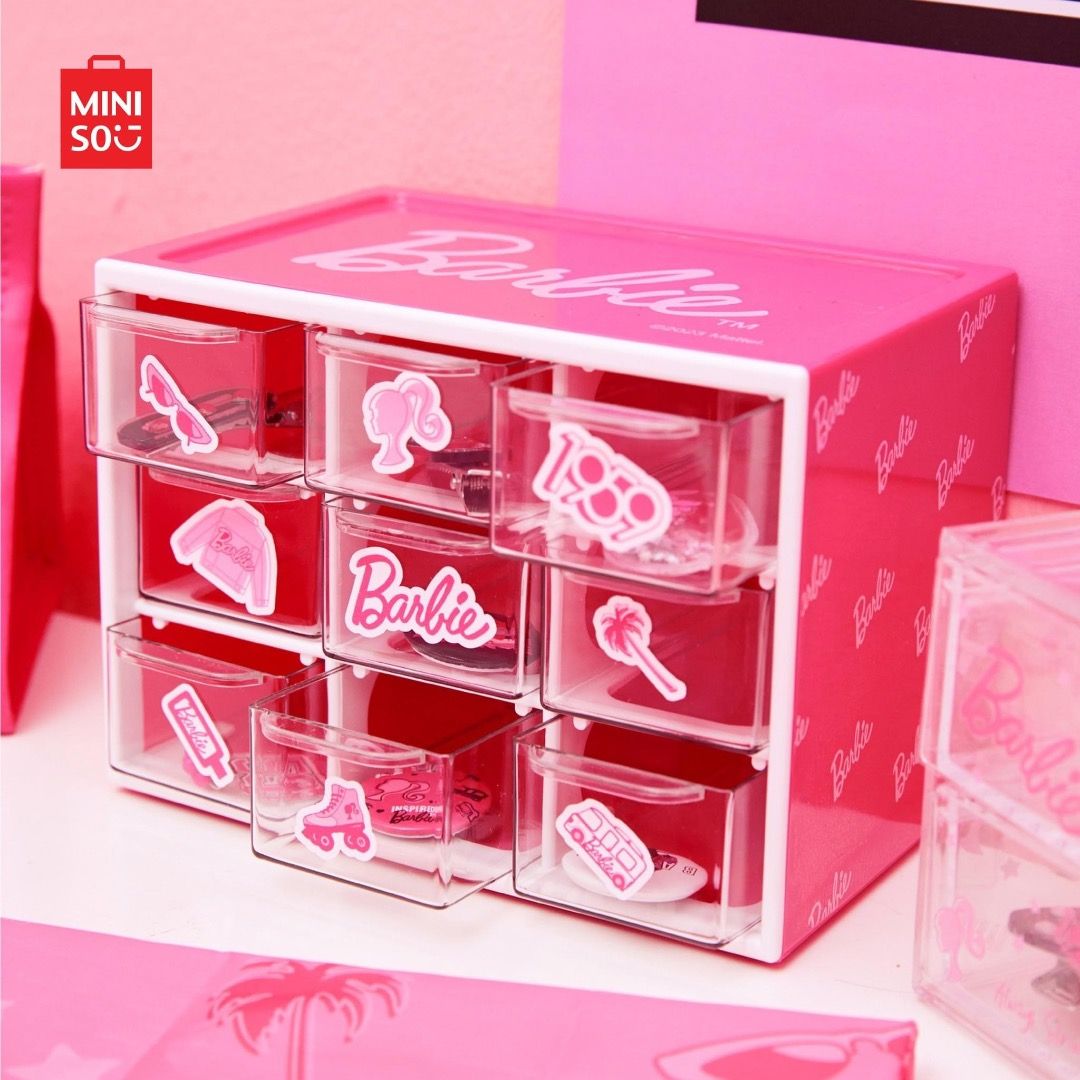 MINISO x BARBIE 9 DRAWER STORAGE CABINET, Furniture & Home Living ...