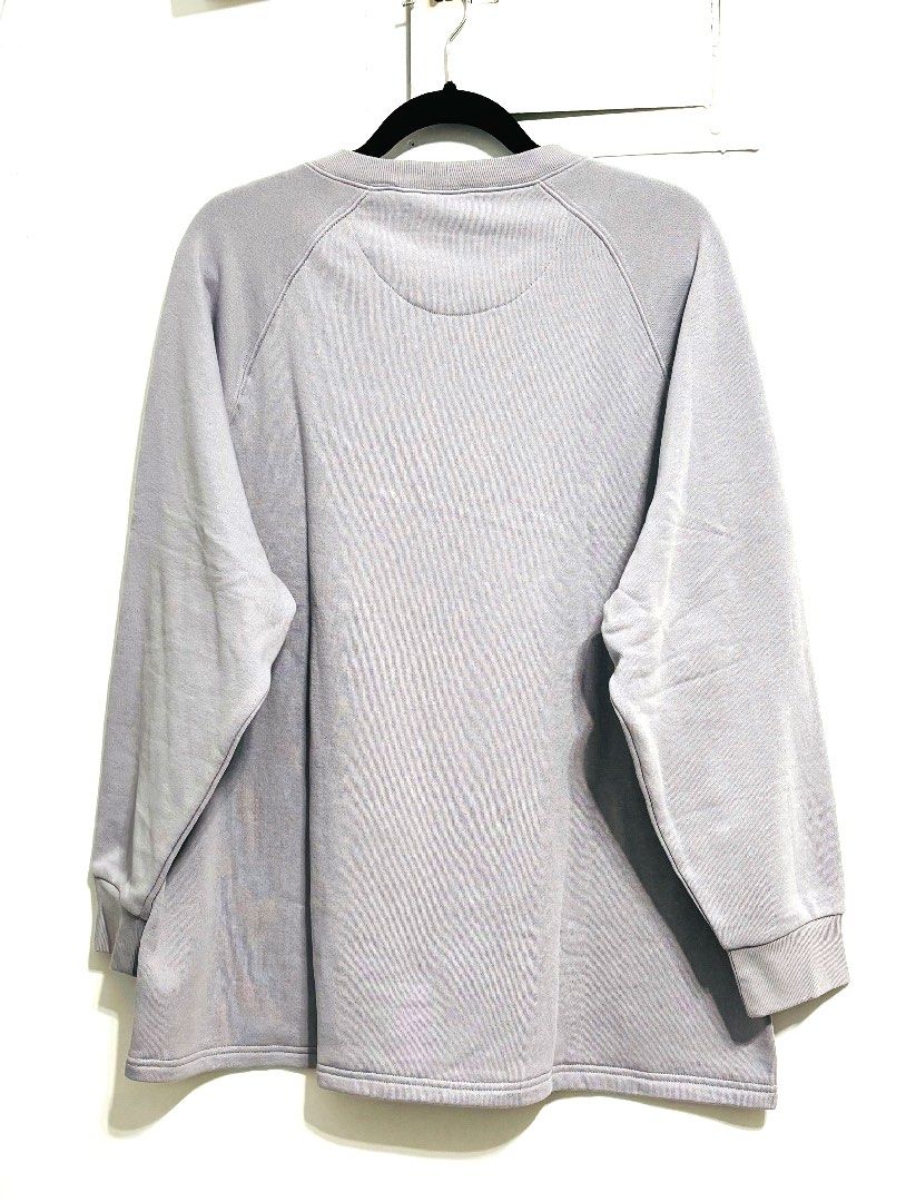 MUJI 無印良品 彈性 裹毛 寬版套衫 紫色（XL）, 她的時尚, 上衣, T恤在旋轉拍賣