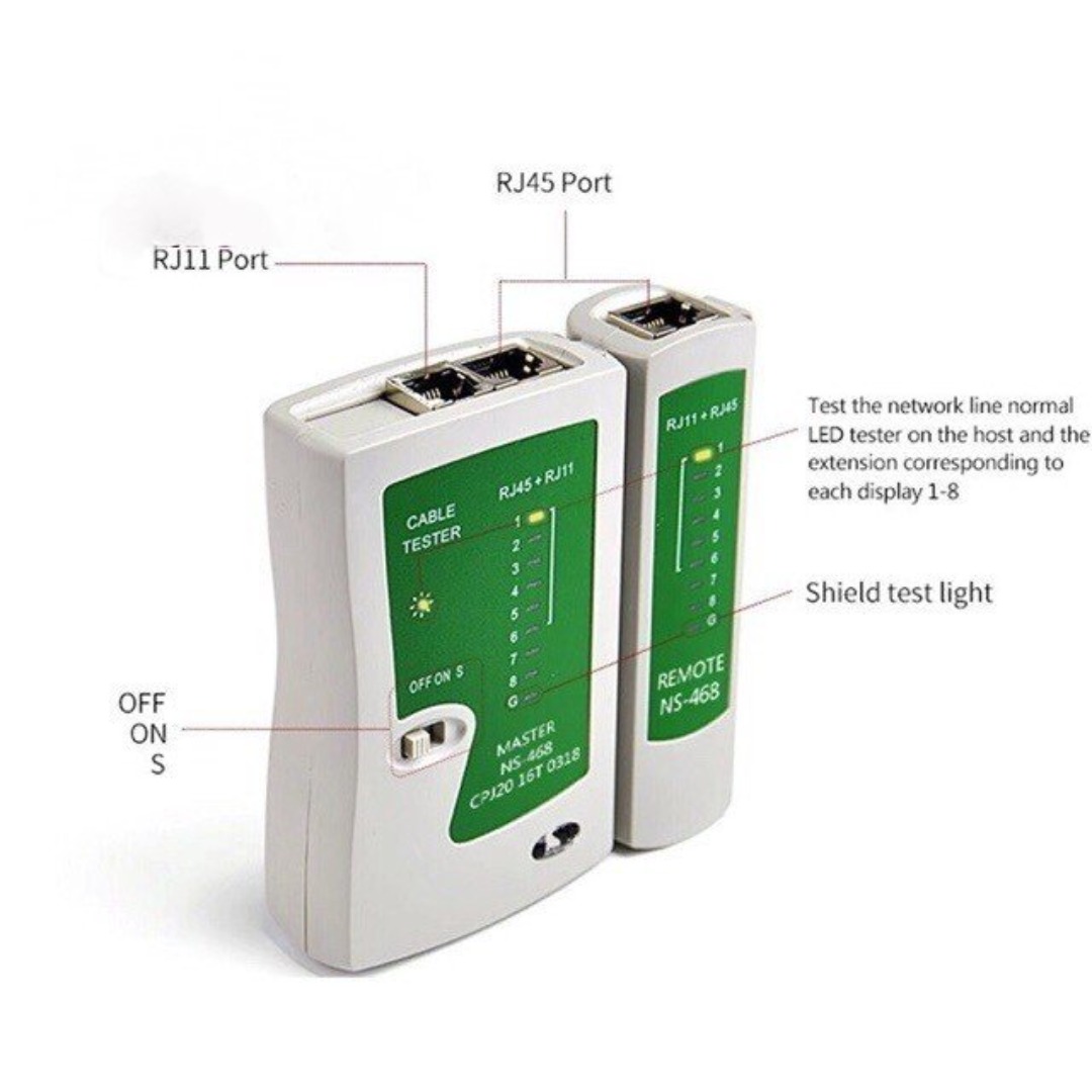 Network Cable Tester RJ45 RJ11 RJ12 CAT5 UTP LAN Mesh | LAN Cable ...