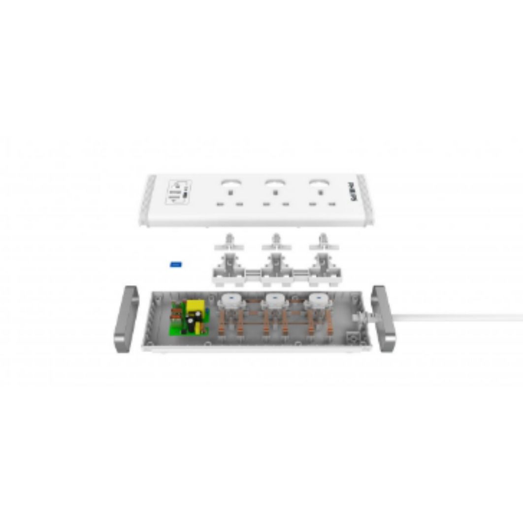 Philips - CHP8433WB/ 30W GAN/ 2位 USB A/ 1 位 USB C/ 3插座/ 獨立開關/ 3米拖板/ 超薄 ...
