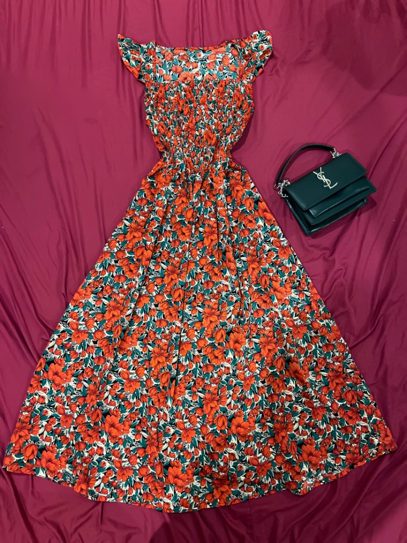 Raffles maxi dress floral red, Women's Fashion, Dresses & Sets, Dresses ...