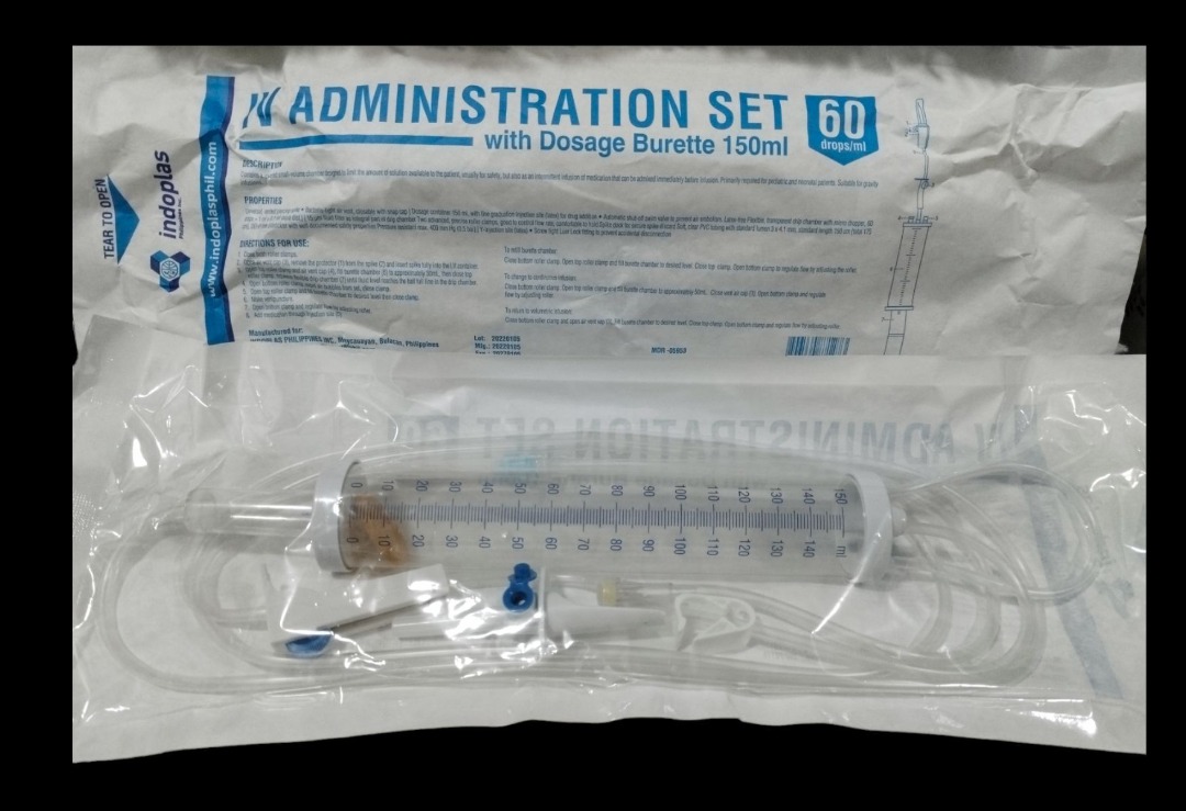 Solu-set/IV Administration Set 60drops/ml with Dosage Burette 150ml ...