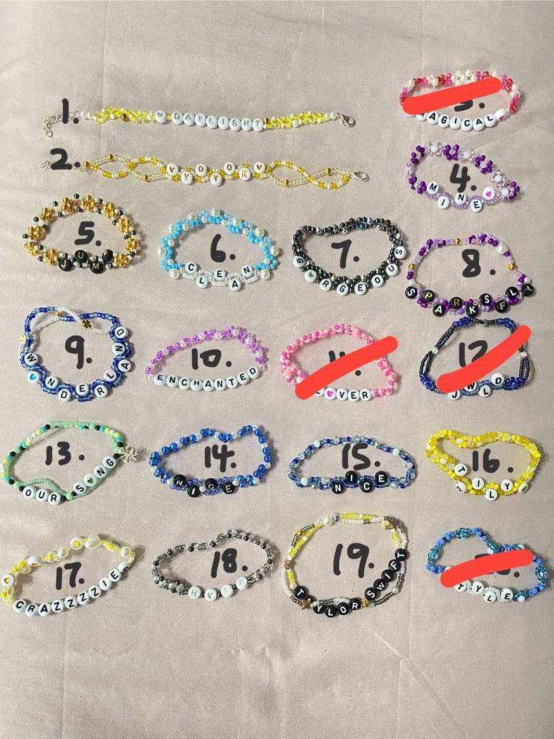 Taylor Swift Eras Tour themed friendship bracelets, Women's Fashion ...