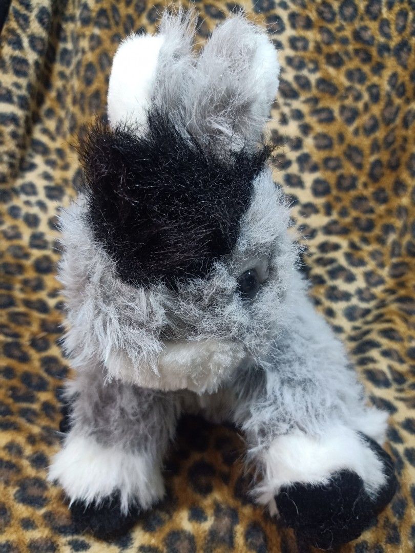 VERY CUTE REALISTIC GREY FURRY DONKEY COMFORT ANIMAL PLUSH, Hobbies ...