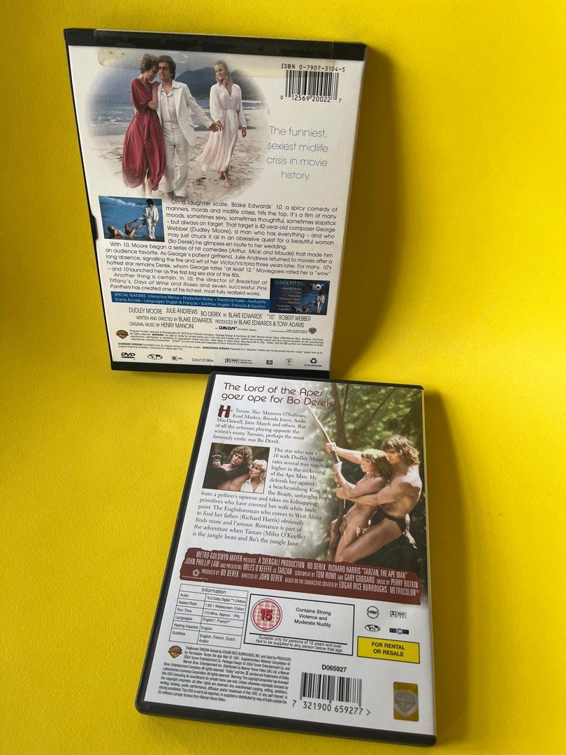 10 DVD Tarzan The Ape Man DVD Bo Derek Classics Bundle of 2, Hobbies & Toys, Music & Media, CDs ...