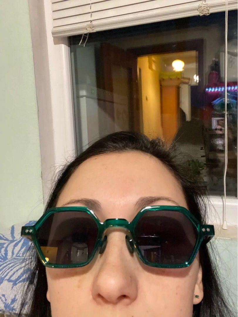 2024 Hexagon Unique Green Polygon hexa hexagonal black lens leopard ...