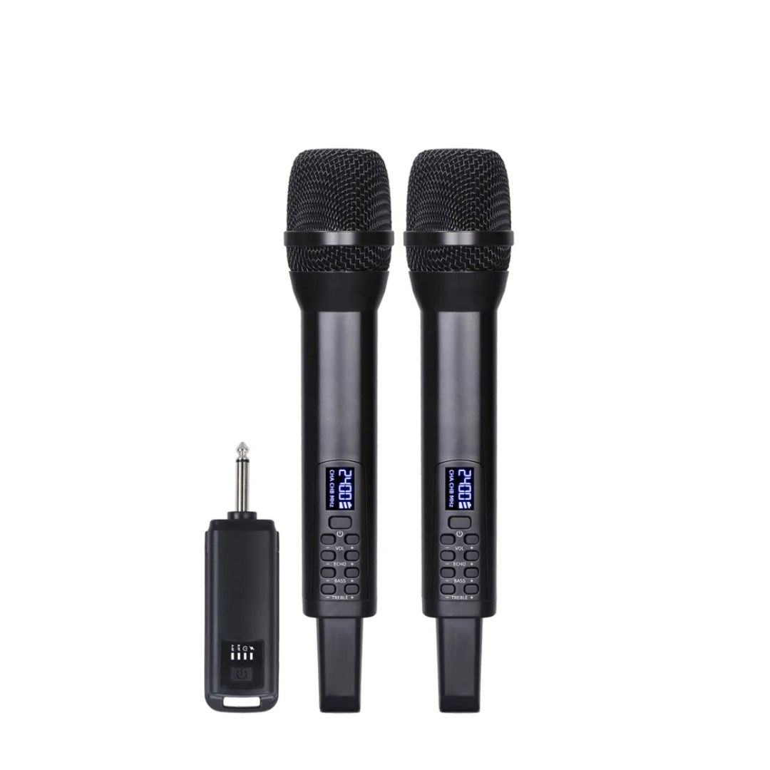 實體店鋪 (1 Mic $388/2 mic $488/4 mic $688) 2.4G Wireless Microphones with Treble/Bass/Echo, Dynamic ...