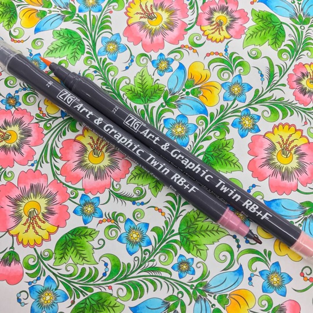 【日本製 ZIG Art & Graphic Twin RB+F 80 色套裝80顏色每組】, 興趣及遊戲, 書本 & 文具, 雜誌及其他 ...